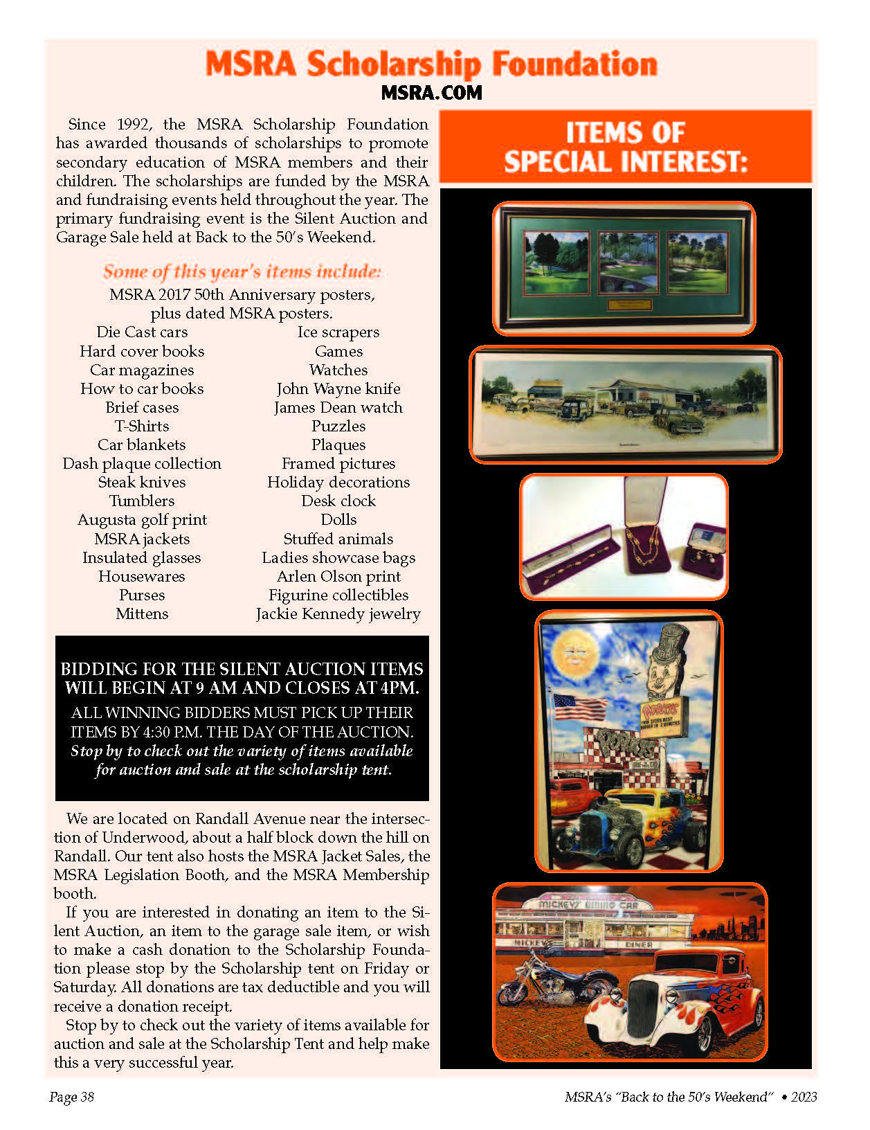 MSRA Scholarship 2023 | MSRA Back To The 50's Weekend