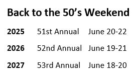 Back to the 50s future dates | MSRA Back To The 50's Weekend