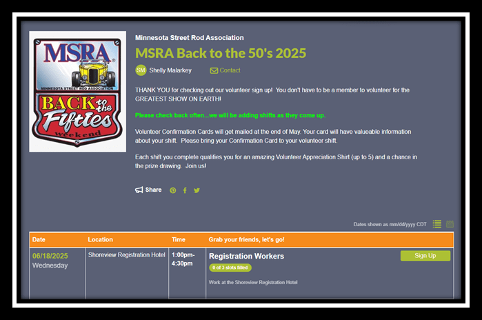 msra-volunteer-sign-up-genius-2025 | MSRA Back To The 50's Weekend