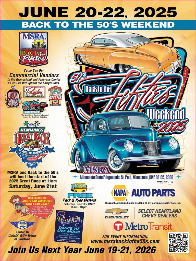 2025 MSRA BTT50s Poster | MSRA Back To The 50's Weekend